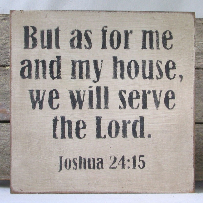 Joshua 24:15 Wooden Sign Joshua 24 Distressed Sign as for Me - Etsy