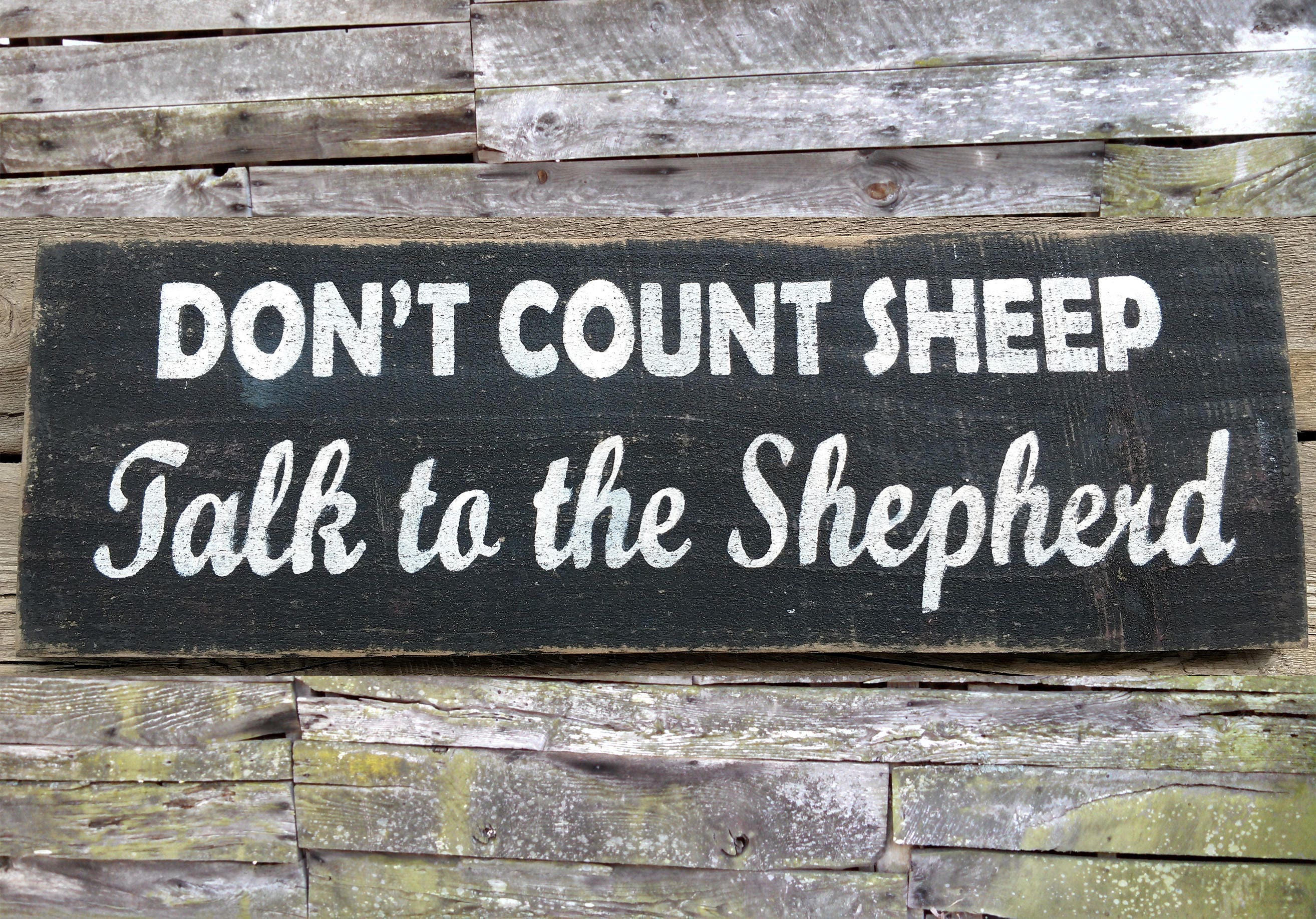 Don't Count Sheep Distressed Wooden Sign Don't Count | Etsy
