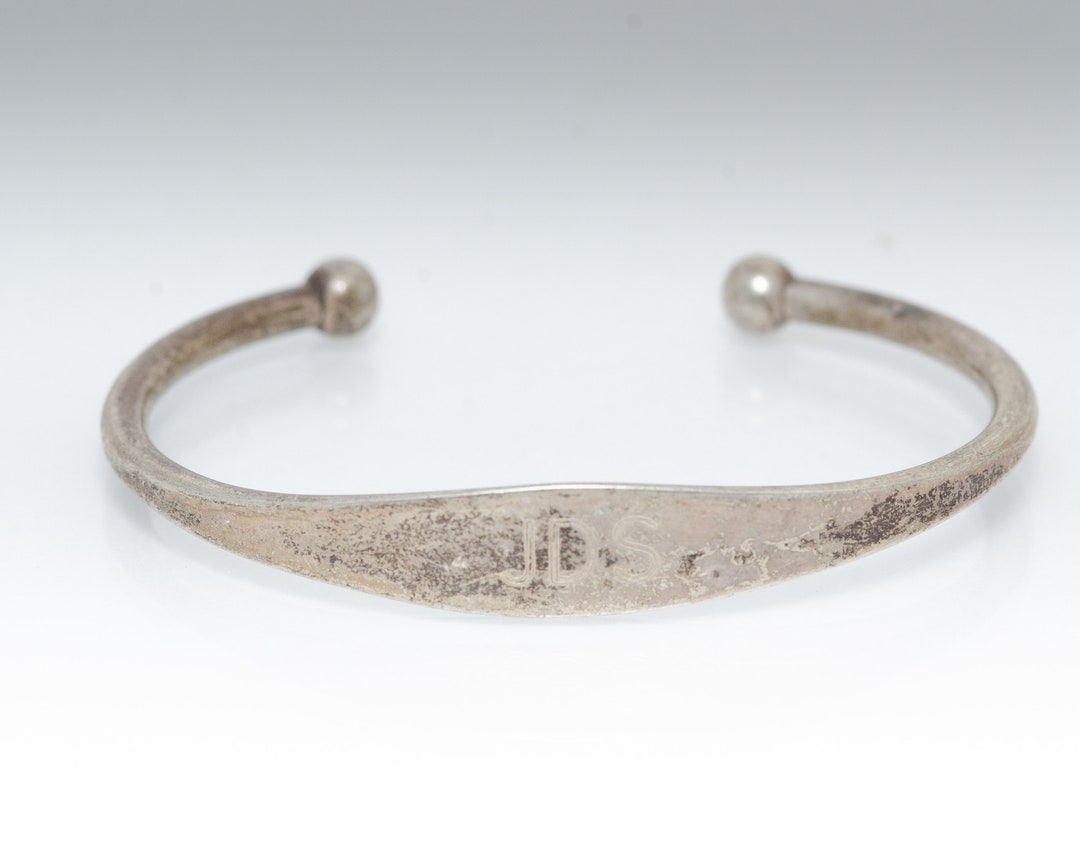 Vintage L Vernon Sterling Silver JDS Inscribed Cuff Bracelet - Etsy