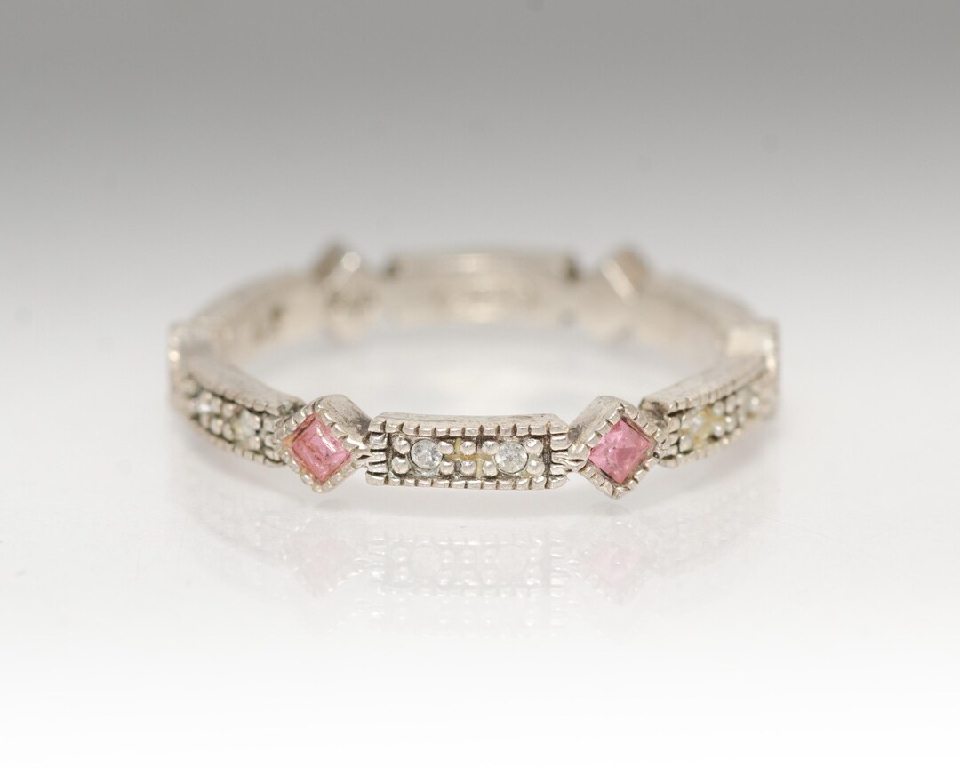 Vintage Avon Sterling Silver Pink Stone Ring Size 10 - Etsy