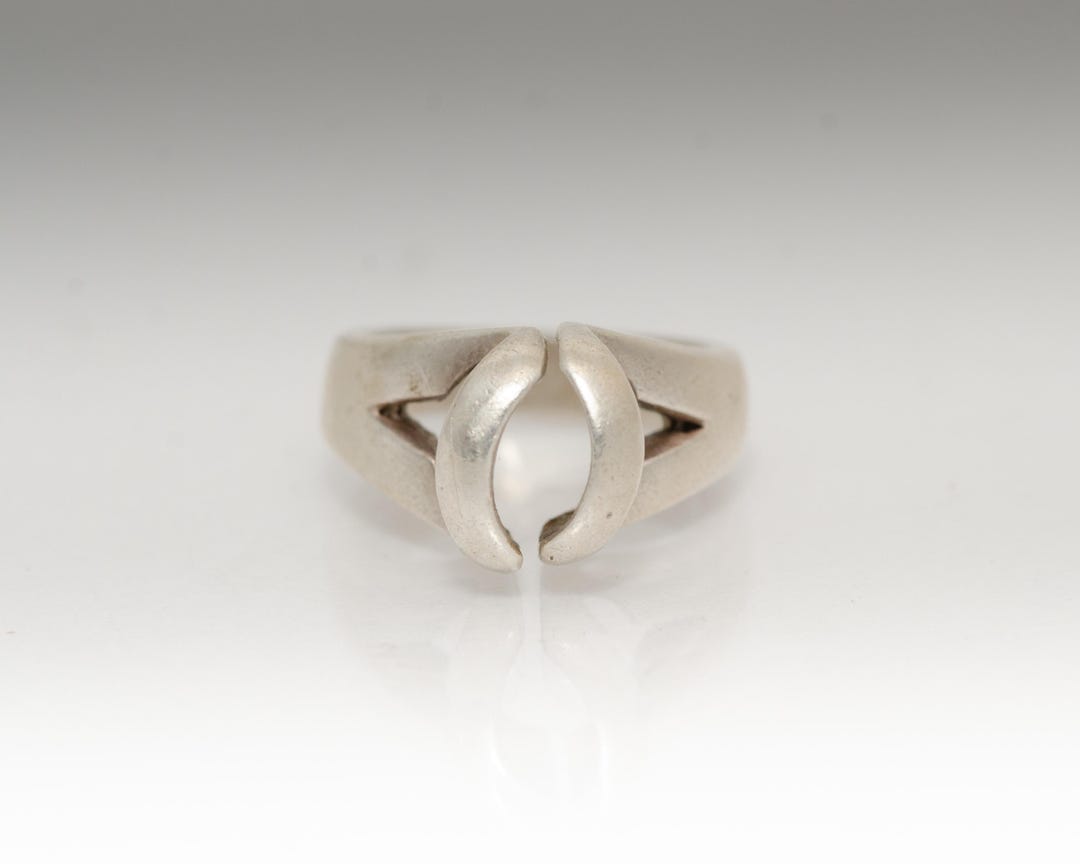Vintage Sterling Silver Open Top Ring - Size 5.5 - Etsy