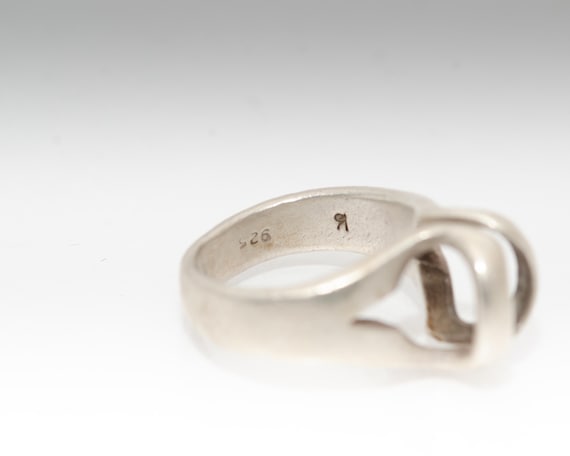 Vintage Sterling Silver Open Top Ring - Size 5.5 - Gem