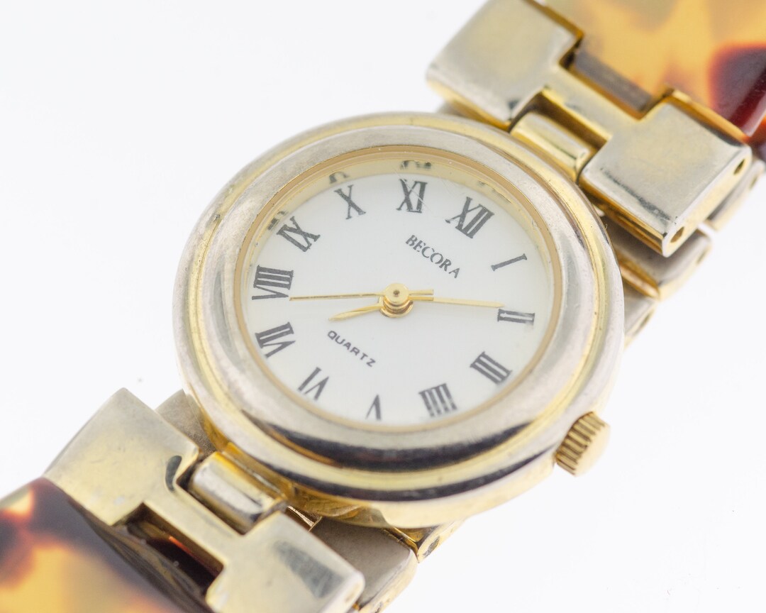 Vintage Becora Acrylic Panel White Dial Quartz Watch - Etsy