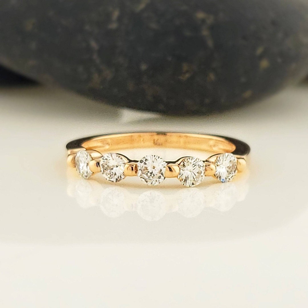 5 Stone Diamond Bubble Band Bubble & Breath Ring Floating - Etsy