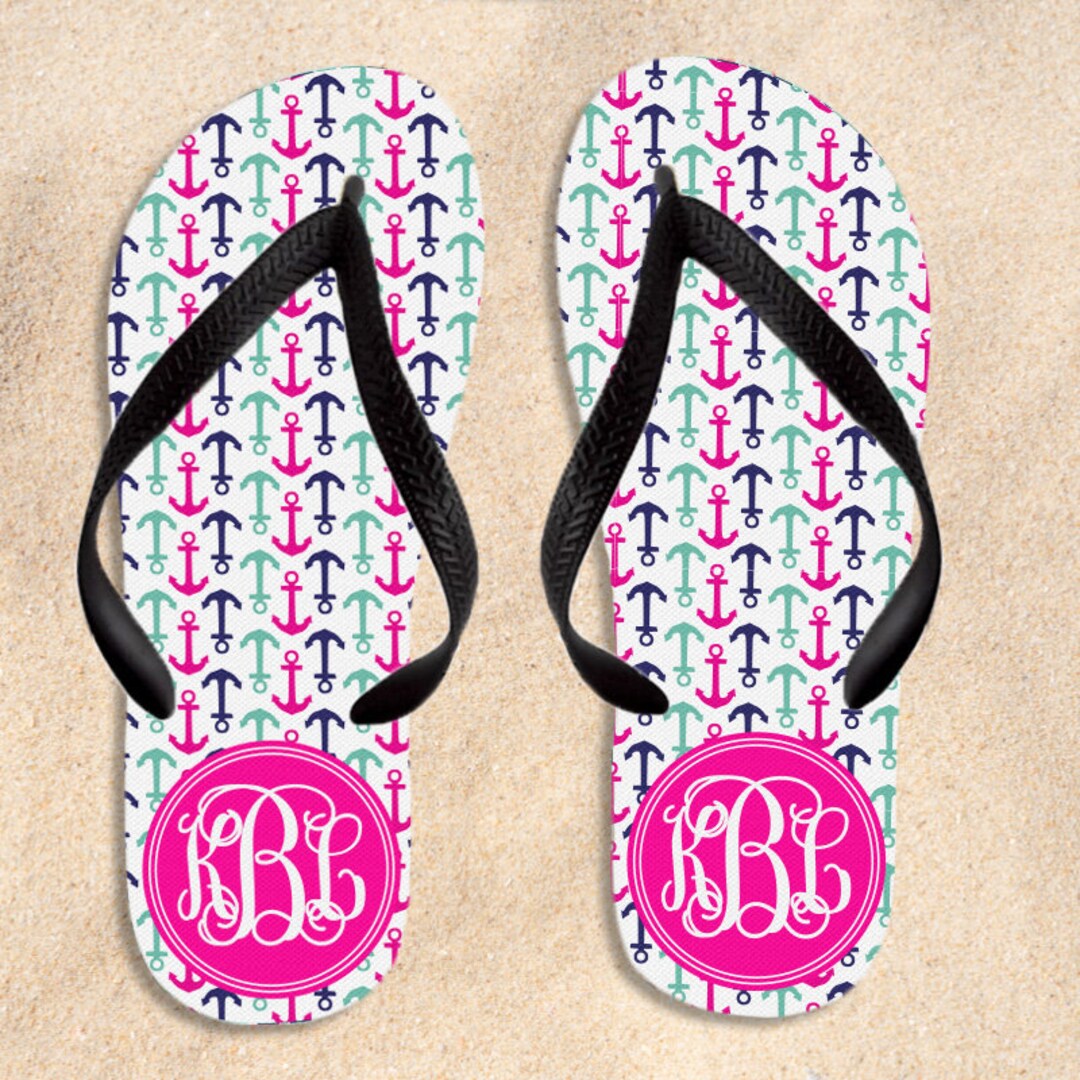 Personalized Flip Flops - Anchor Monogram Flip Flops AMPFF - Etsy