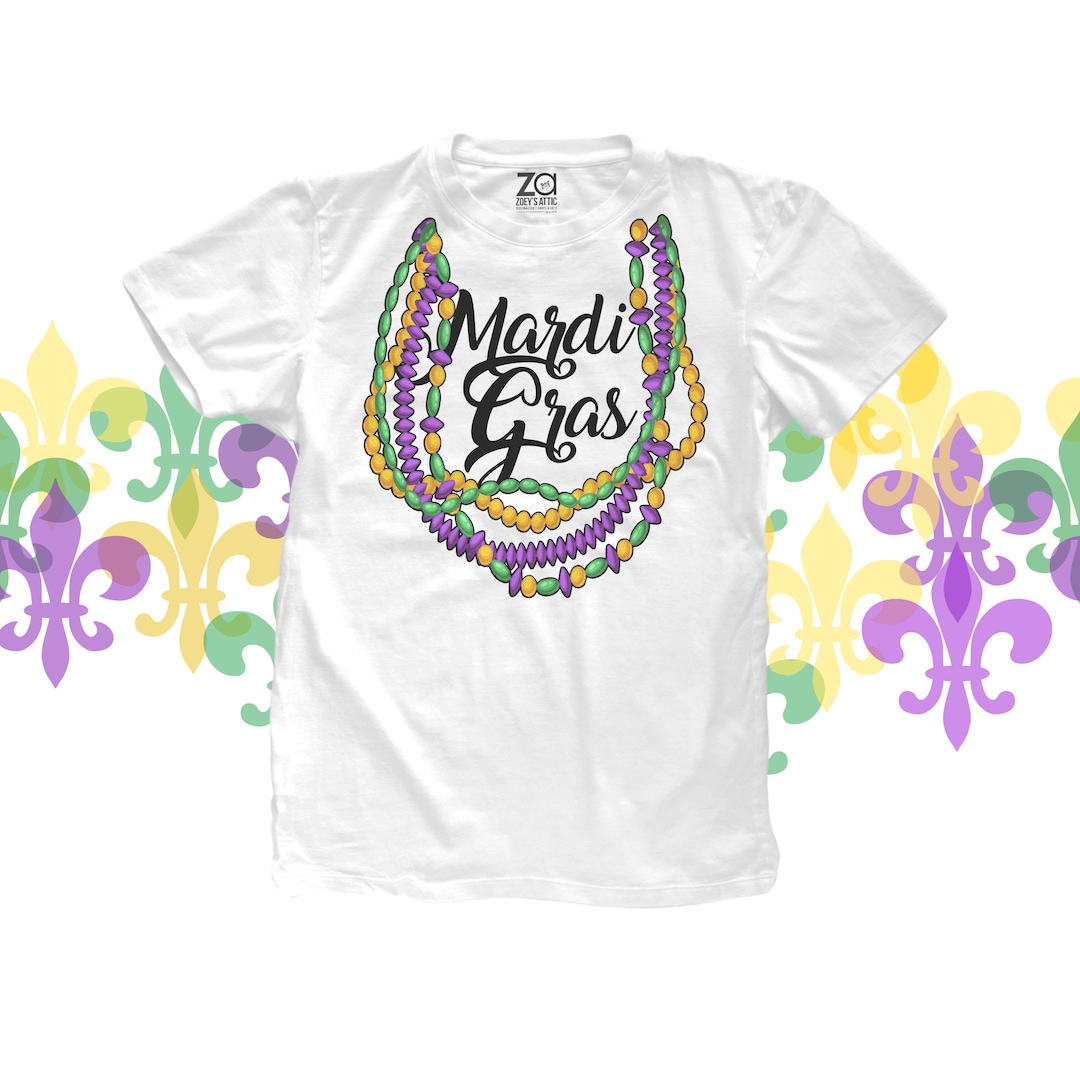 Mardi Gras Kids Shirt | Mardi Gras Beads Kids Tshirt | Beads Mardi Gras ...