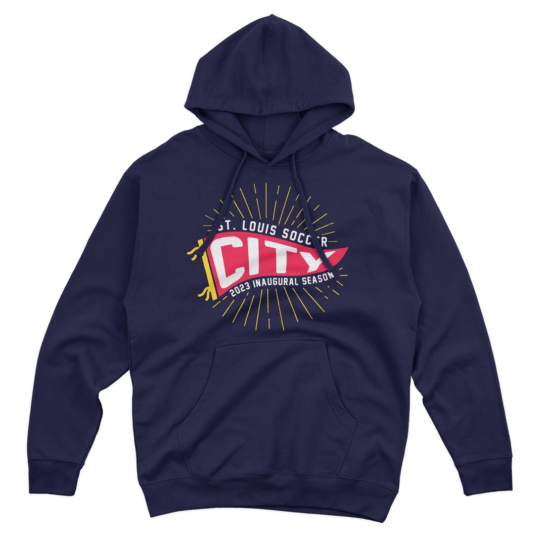 St. Louis Soccer City Hooded Sweatshirt | Soccer City Stl Unisex Navy ...