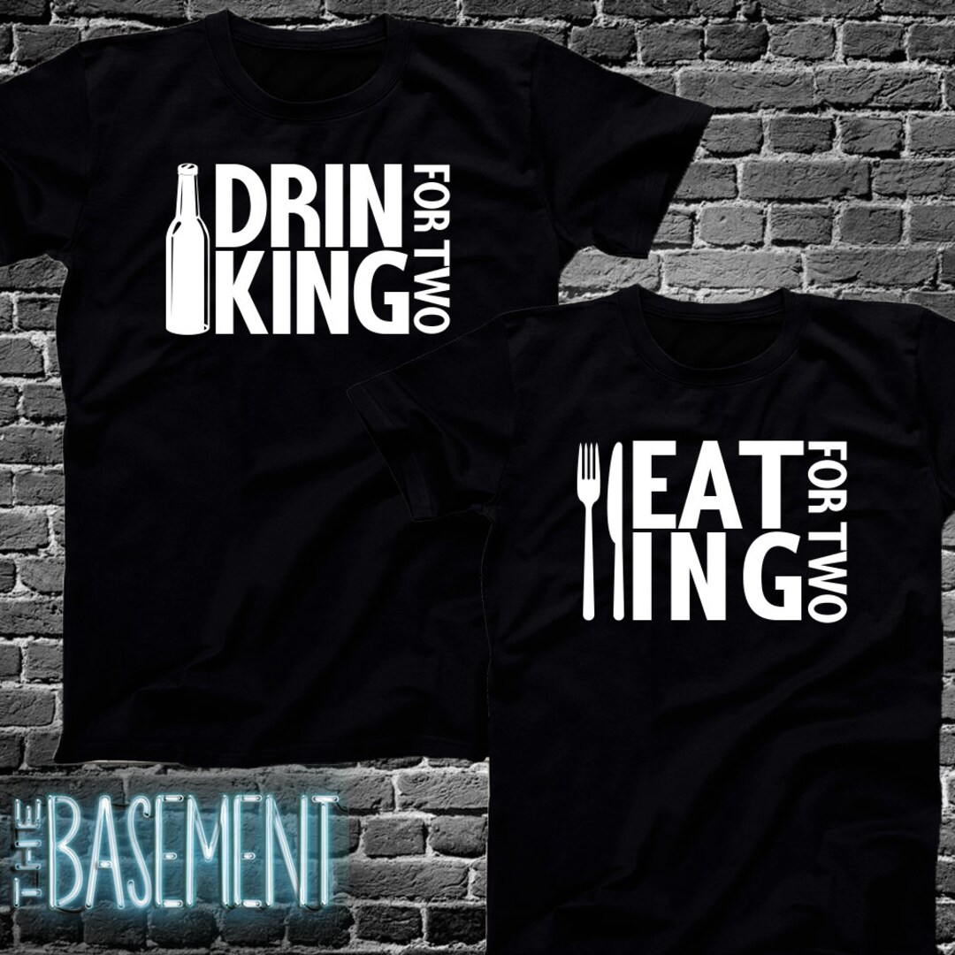 Drinking/eating for Two Shirt Set DARK Tees Pregnancy - Etsy