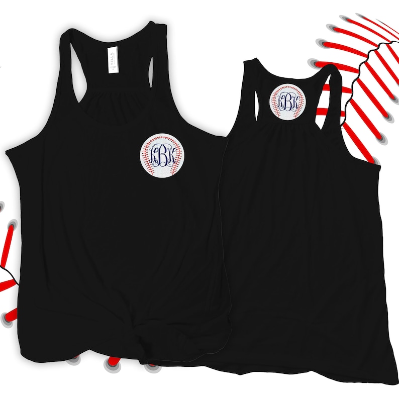 Monogram Baseball Tank Sparkly - Flowy Bella Tank - Monogram Front and ...