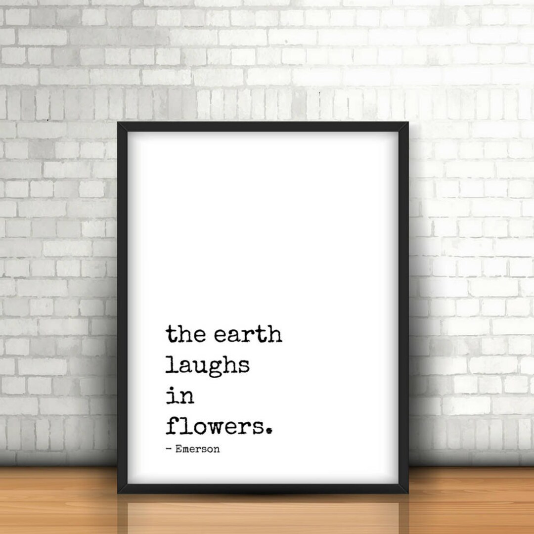 Emerson Quote Printable Sign Flowers Vintage Printable Garden - Etsy