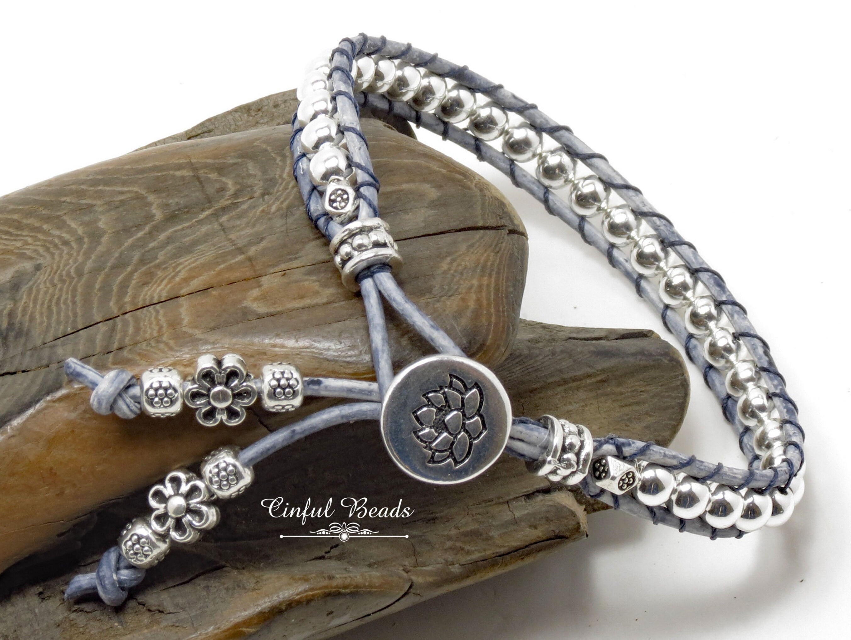 Silver Hematite Leather Bracelet Electroplate Hematite - Etsy