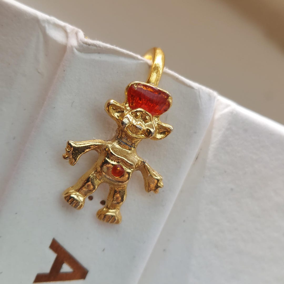 Troll Doll Bookmark Hook in Gold Toned Metal and Red - Etsy