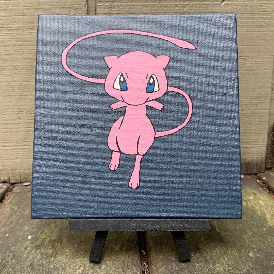 Mythical Legend | Pokemon Mew Original Painting | Acrylics on Canvas - Etsy