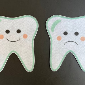 Brushing Teeth Felt Board Pieces // Flannel Board Pieces // Teeth ...
