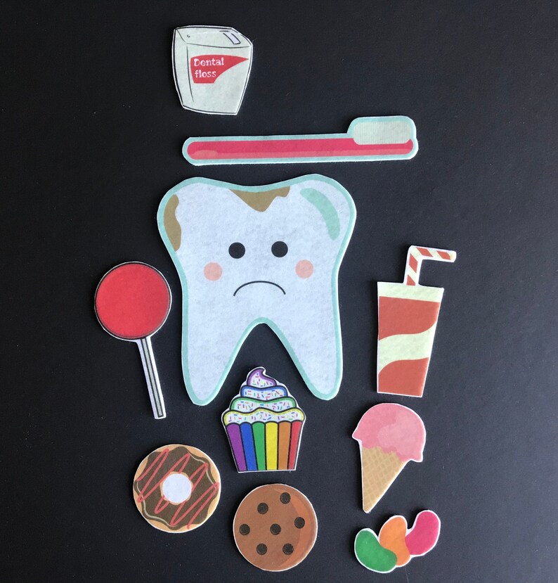 Brushing Teeth Felt Board Pieces // Flannel Board Pieces // | Etsy