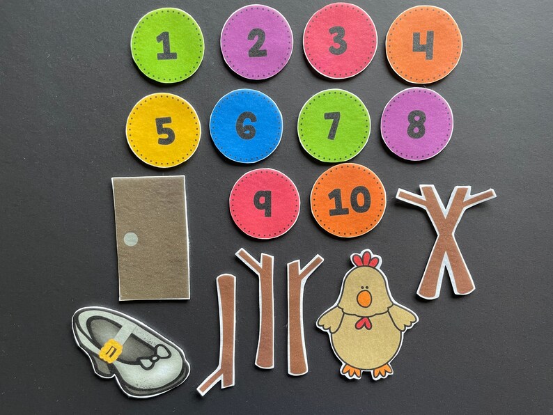 One Two Buckle My Shoe Felt Board Pieces // Flannel Board - Etsy