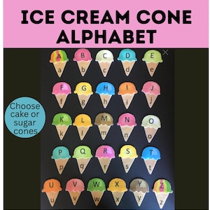 Alphabet Upper and Lower Case Matching Ice Cream Cone Felt Set ...