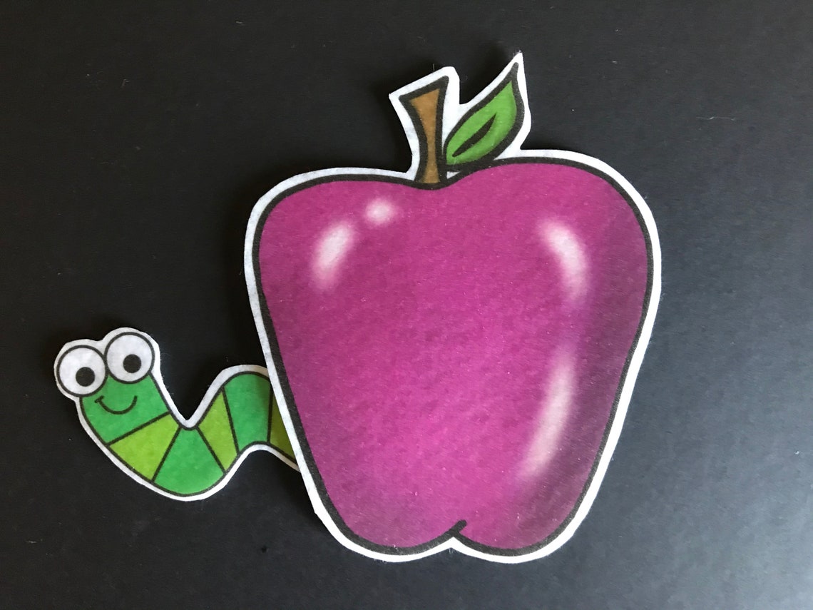 Little Worm Game Felt Set //flannel Board Pieces Pieces // | Etsy