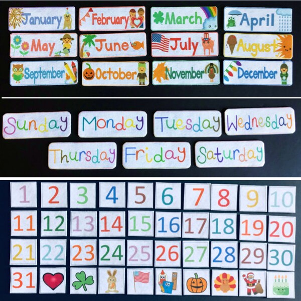 Kids Felt Calendar - Etsy