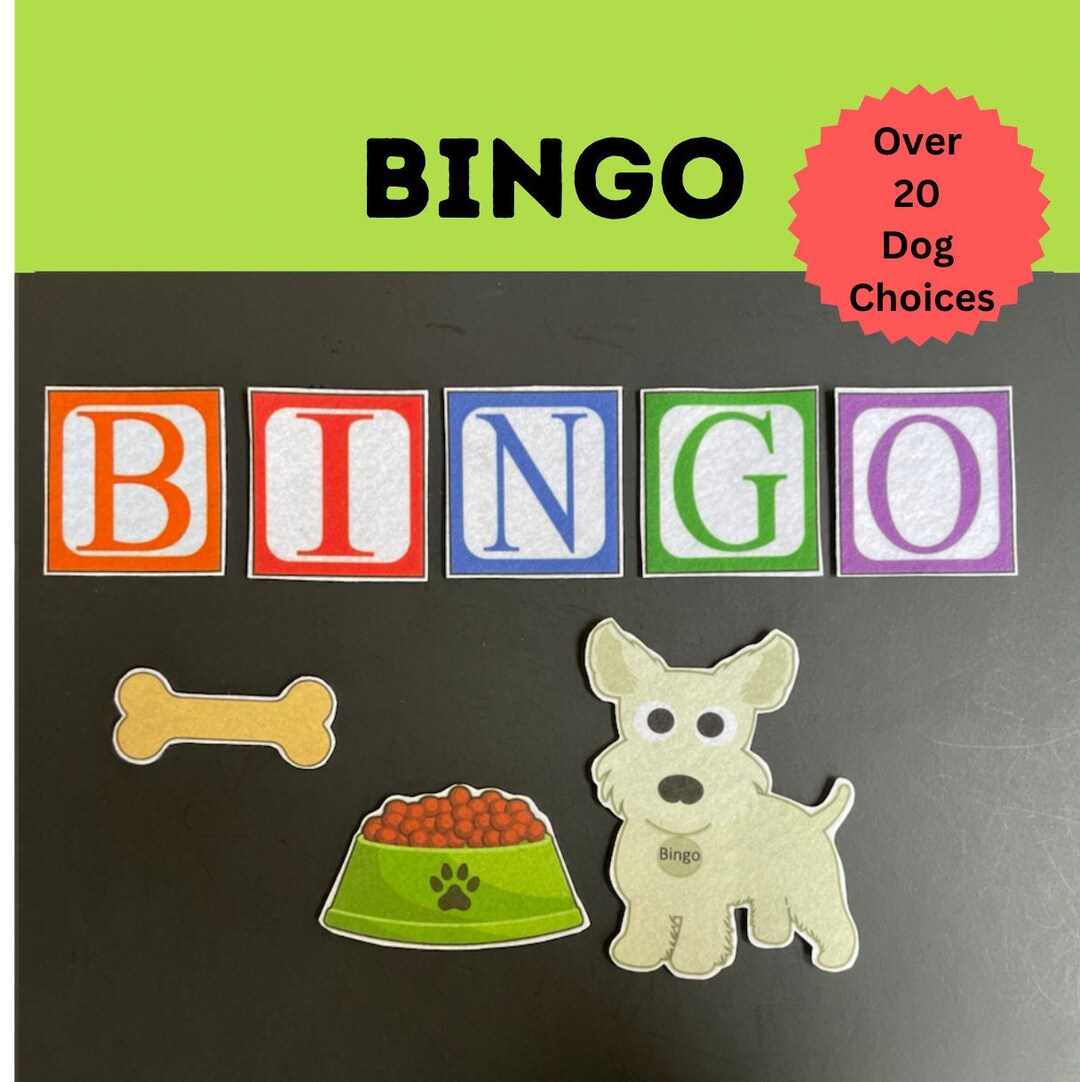 Bingo Felt Set //flannel Board Pieces Pieces // Choose Your Dog ...