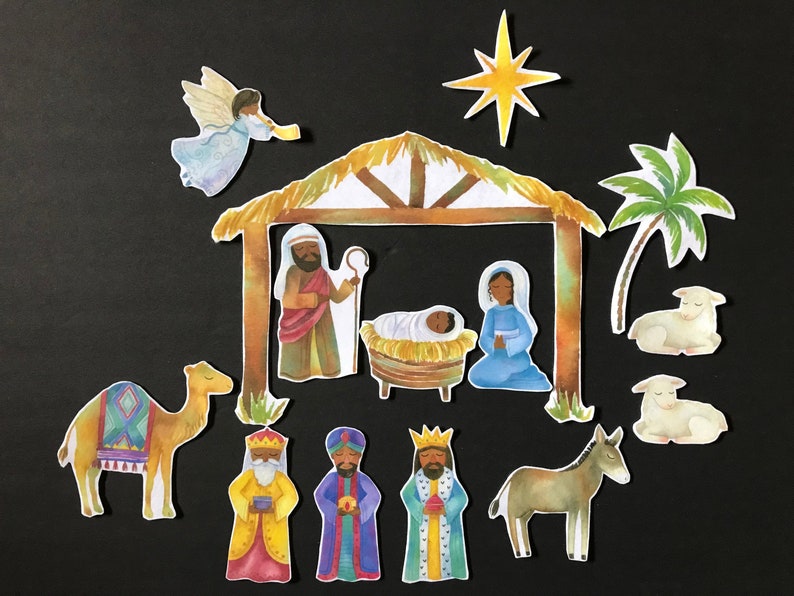 Nativity Felt Set 2 // Felt Manger // Felt Board Story // | Etsy