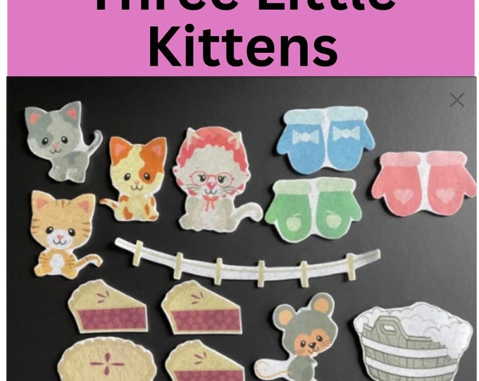 Three Little Kittens Lost Their Mittens Felt Story Childrens ...
