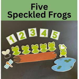 5 Little Speckled Frogs Felt Board Story: Preschool Counting - Etsy