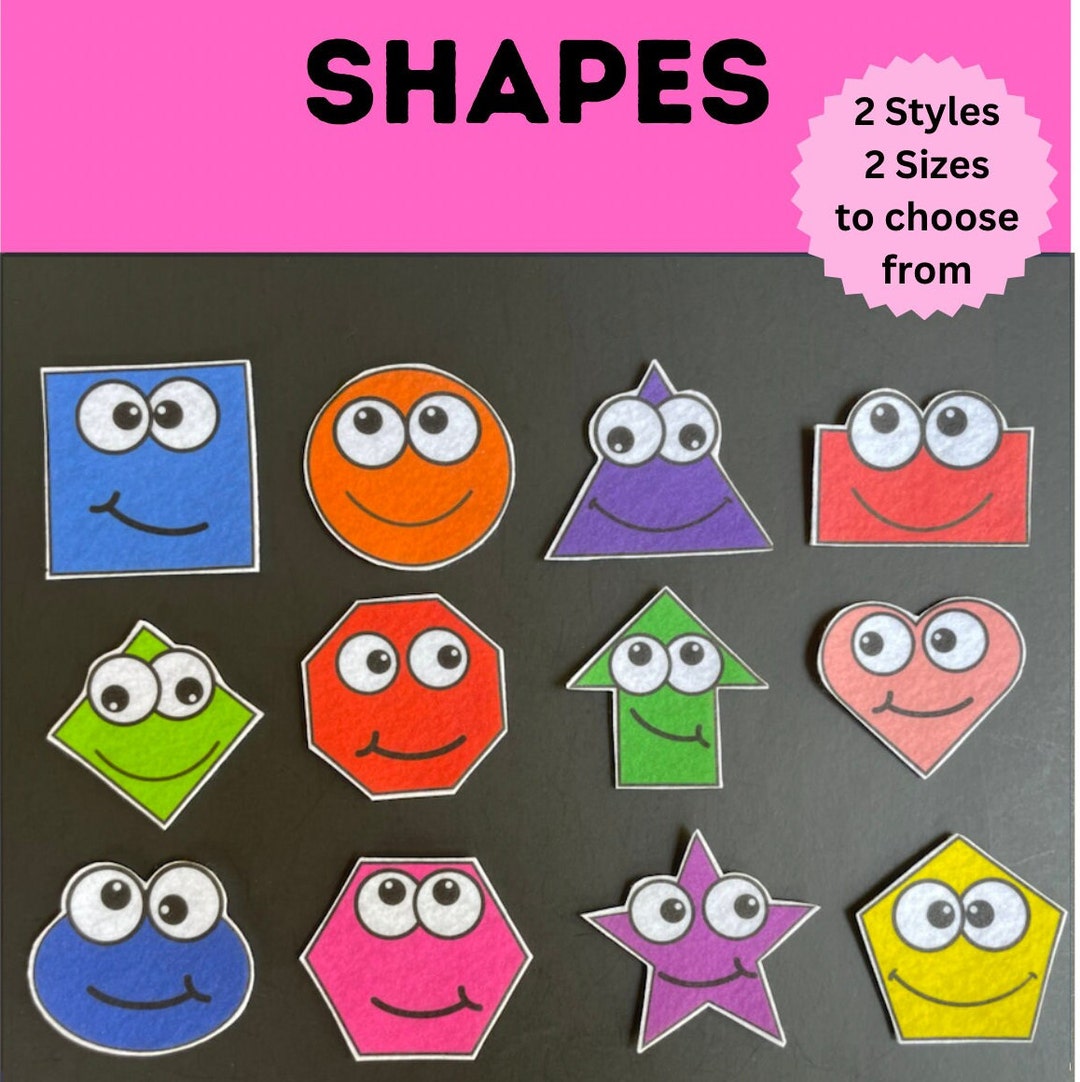 Shapes Felt Board Pieces // Flannel Board Pieces // Shapes // Learning ...