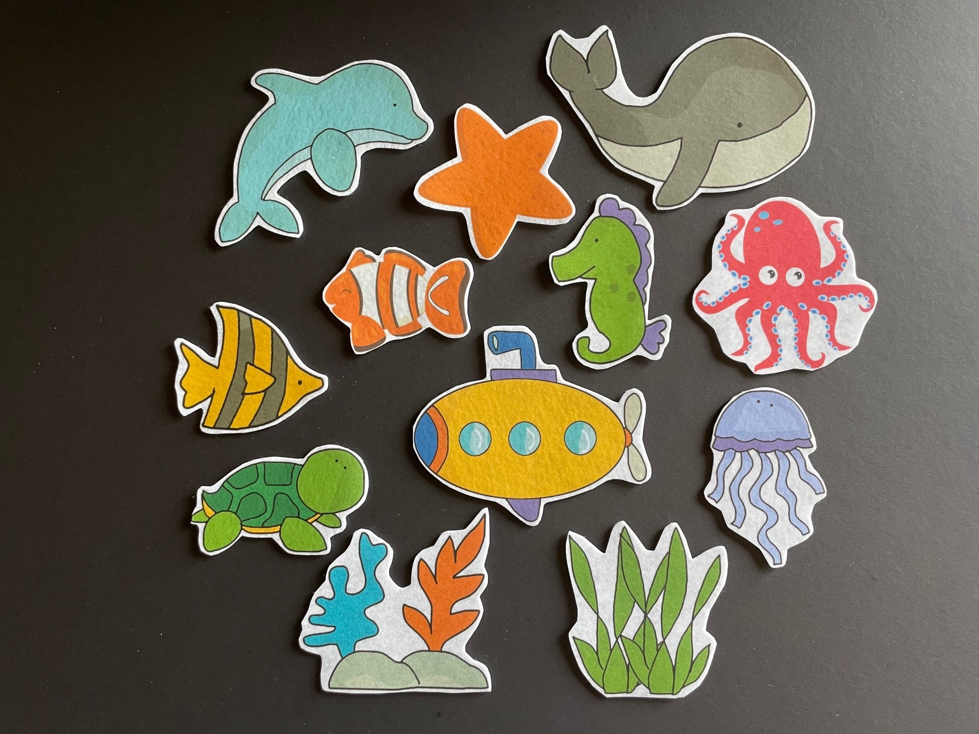 Ocean Felt Board Pieces // Flannel Board Pieces // Imagination - Etsy