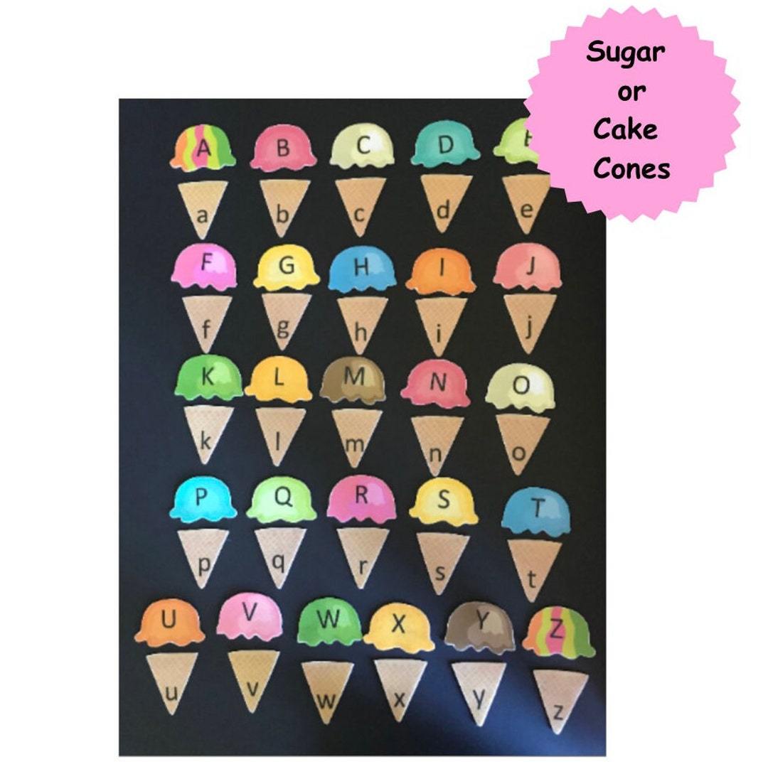 Alphabet Upper and Lower Case Matching Ice Cream Cone Felt - Etsy
