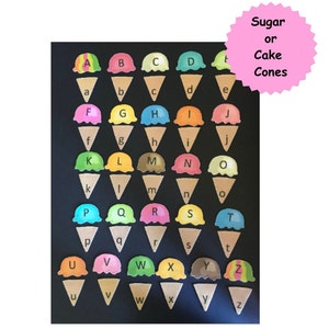 Alphabet Upper and Lower Case Matching Ice Cream Cone Felt Set ...