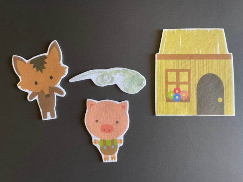 Three Little Pigs Felt Board Pieces 1 // Flannel Board Pieces | Etsy