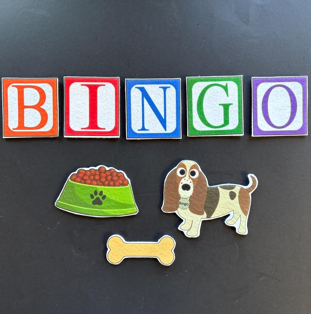Bingo Felt Set //flannel Board Pieces Pieces // Choose Your Dog ...