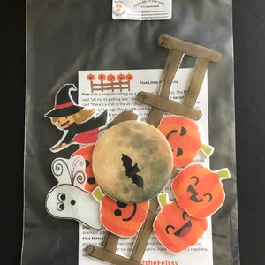 5 Little Pumpkins Felt Board Story // Flannel Board Pieces // Pretend ...