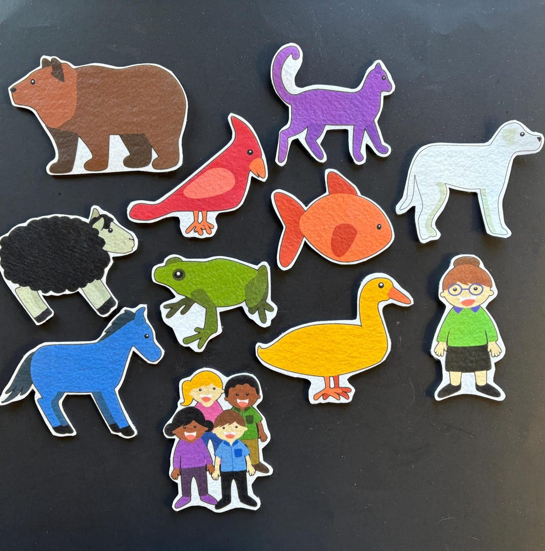 Brown Bear Felt Board Story Set: Preschool Teacher Flannel Board Pieces ...