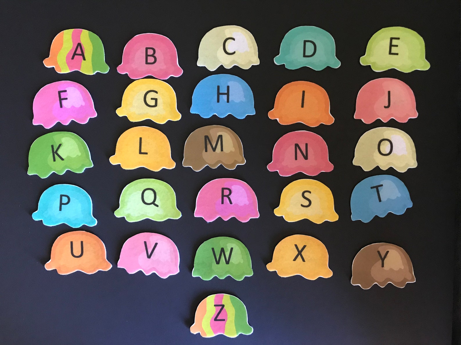 Alphabet Upper and Lower Case Matching Ice Cream Cone Felt Set ...