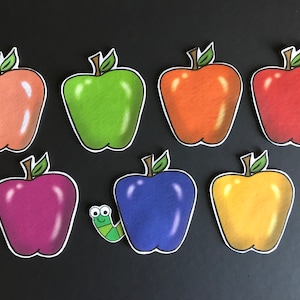 Little Worm Game Felt Set //flannel Board Pieces Pieces // - Etsy