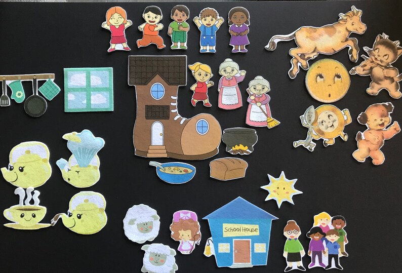 4 Nursery Rhymes Felt Board Stories // Flannel Board Story Set | Etsy