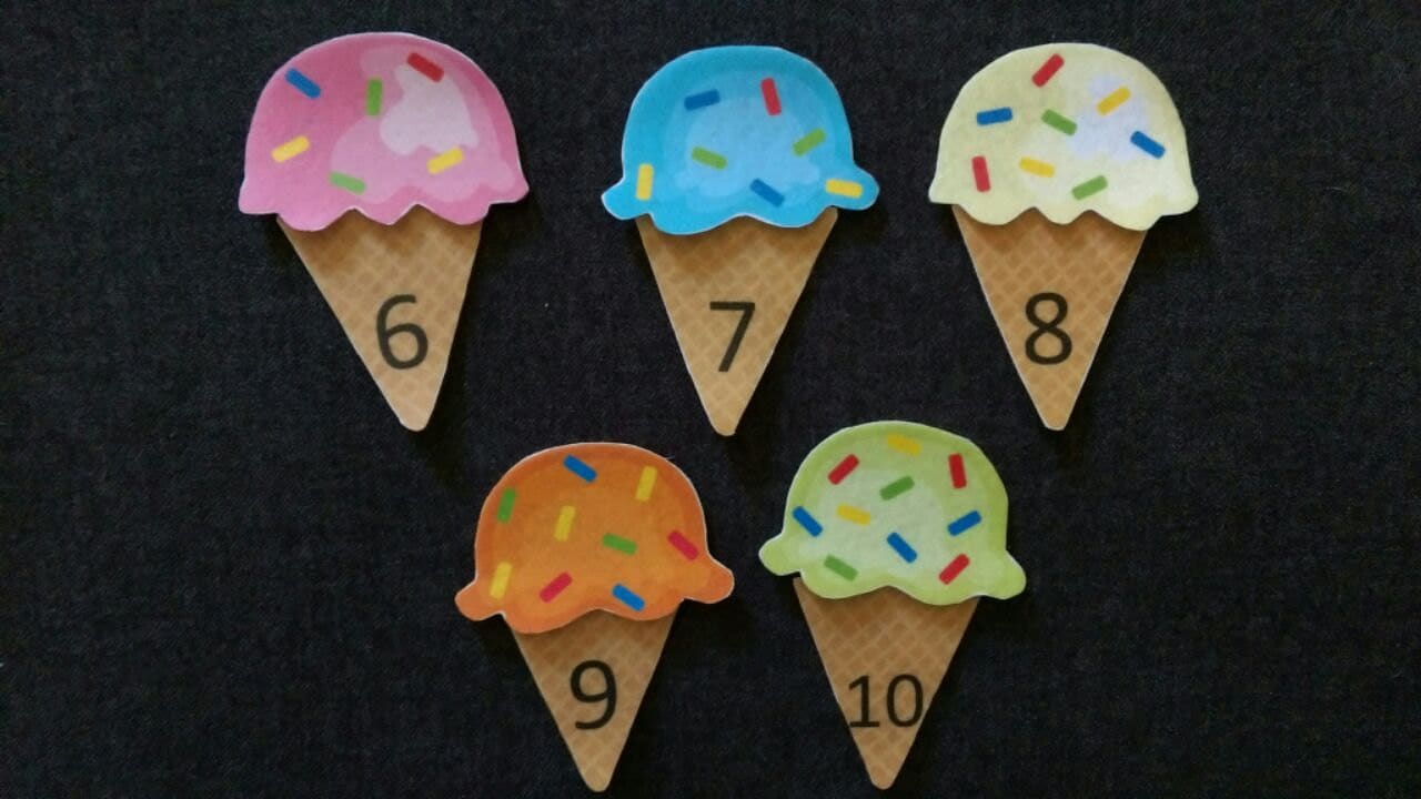 Counting Numbers Matching Ice Cream Cone Felt Set// Flannel - Etsy