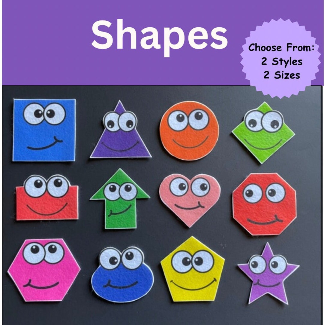 Shapes Felt Board Pieces // Flannel Board Pieces // Shapes // Learning ...