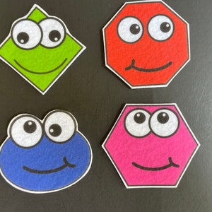 Shapes Felt Board Pieces // Flannel Board Pieces // Shapes // Learning ...