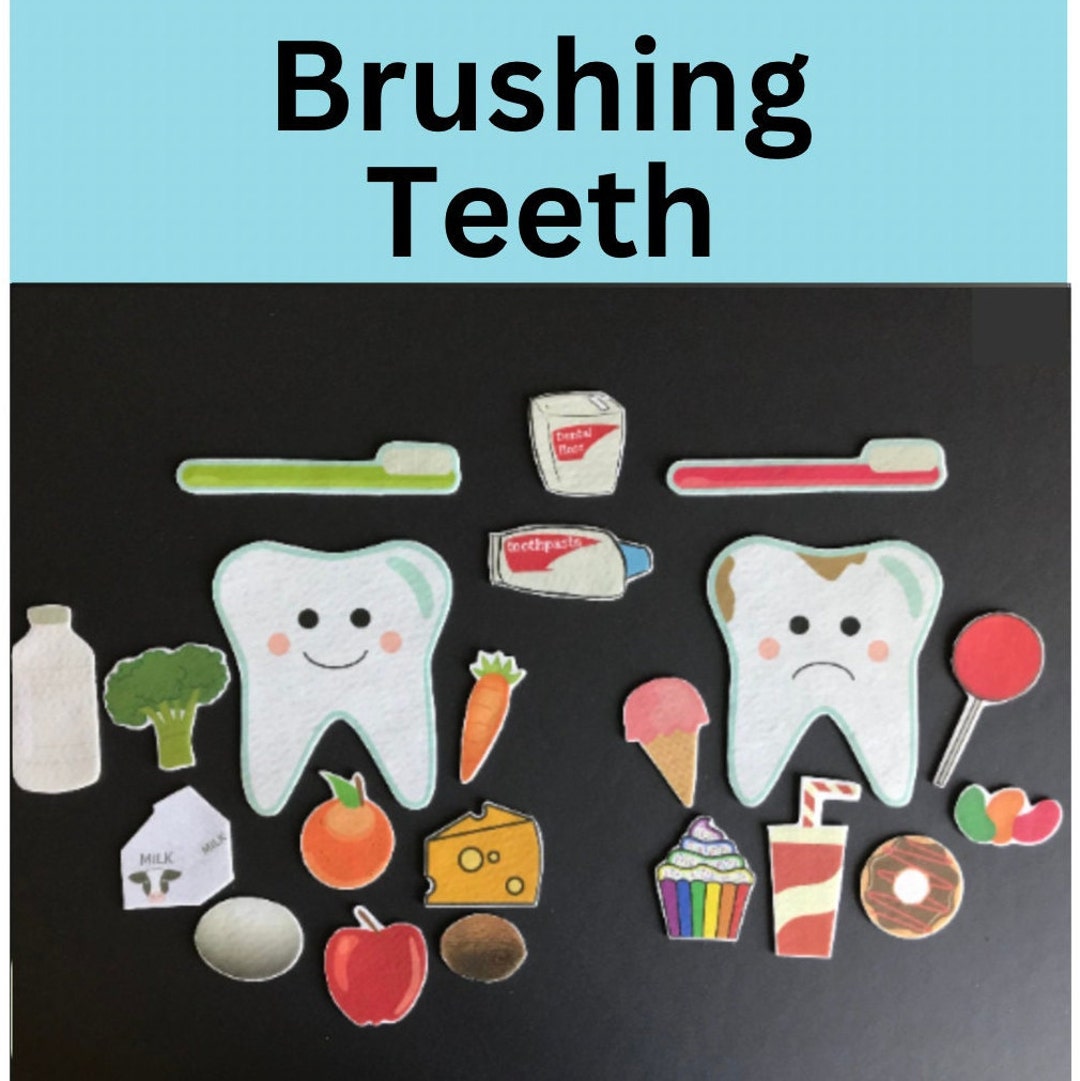 Brushing Teeth Felt Board Pieces // Flannel Board Pieces // - Etsy