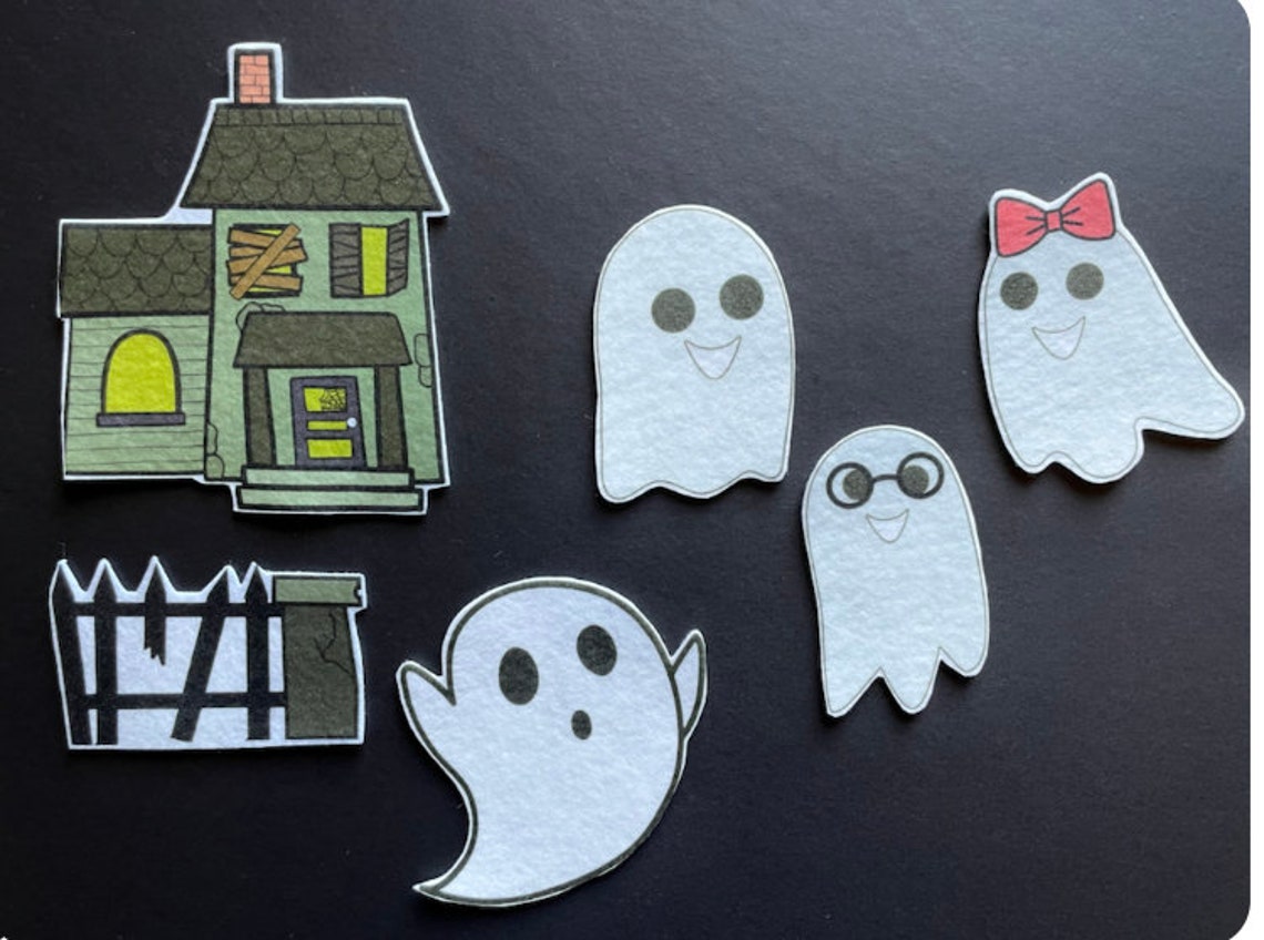 5 Little Ghosts Felt Board Story // Flannel Board Pieces // - Etsy