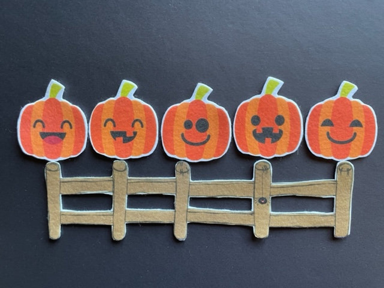 5 Little Pumpkins Felt Board Story // Flannel Board Pieces // - Etsy