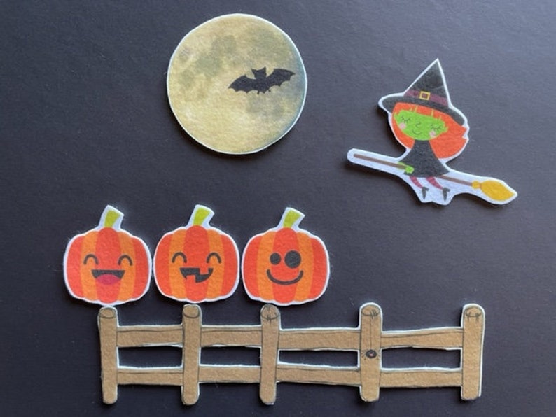 5 Little Pumpkins Felt Board Story // Flannel Board Pieces // - Etsy