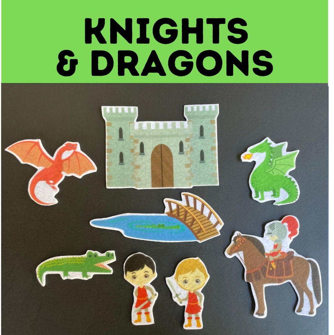 Knights and Dragons Felt Set // Flannel Board Pieces // Princesses ...