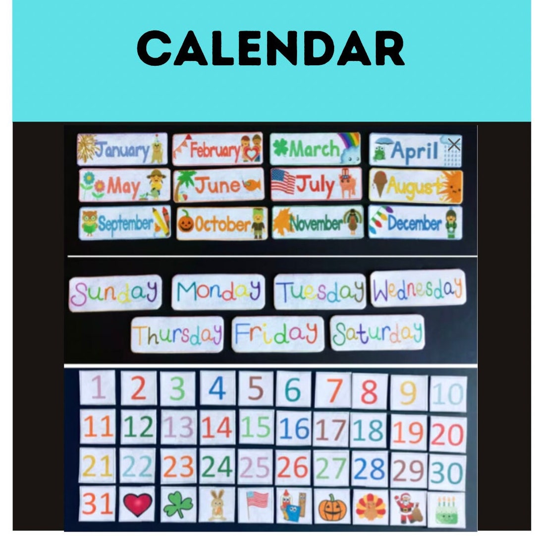 Calendar Felt // Felt Board Pieces // Flannel Board Pieces Pieces ...
