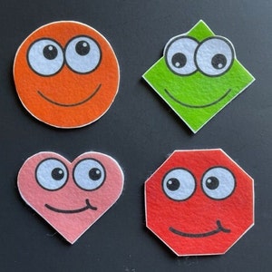 Shapes Felt Board Pieces // Flannel Board Pieces // Shapes // Learning ...