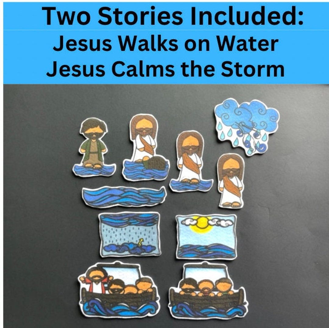 Jesus Walks on Water // Jesus Calms the Storm Story Felt Sets ...