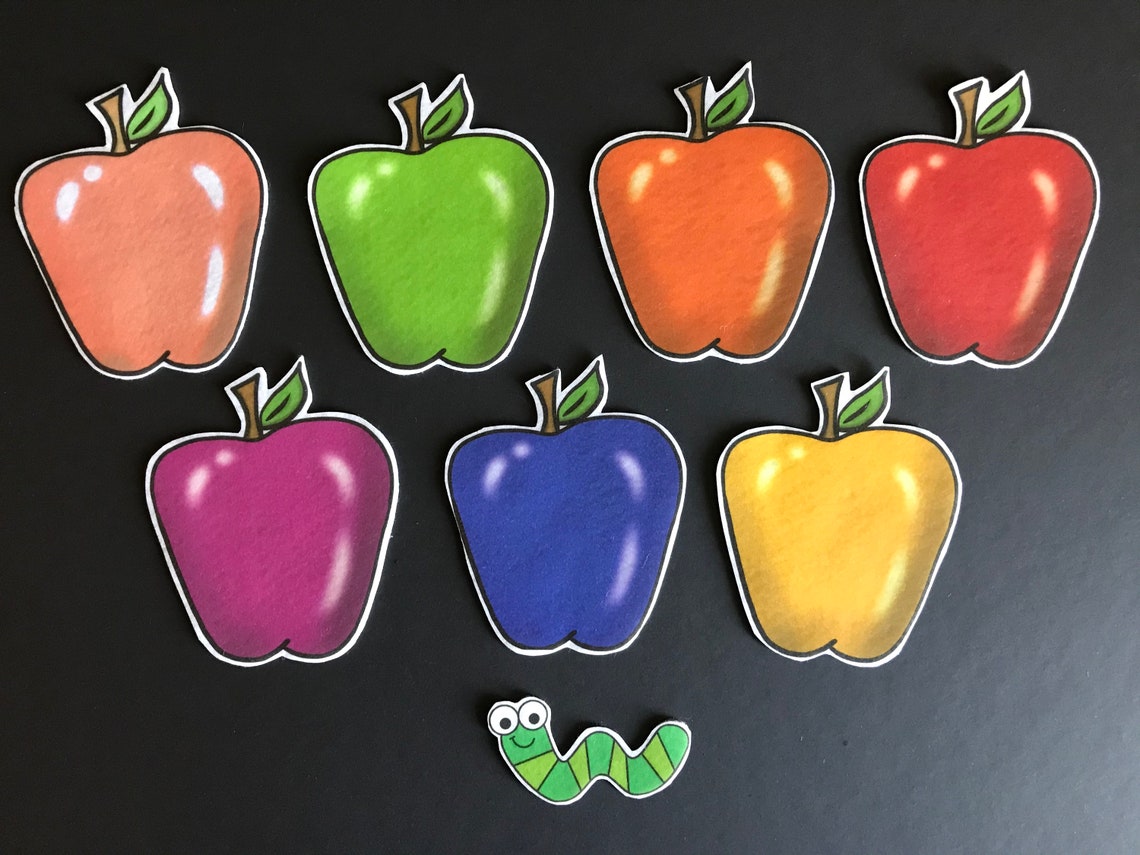 Little Worm Game Felt Set //flannel Board Pieces Pieces // | Etsy